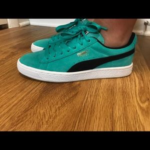 Puma | Shoes | Turquoise Suede Pumas | Poshmark